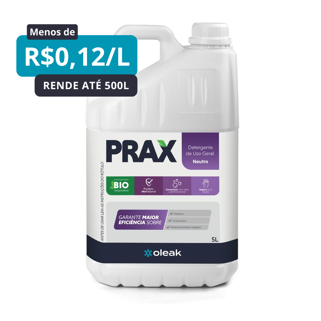Prax Detergente Neutro de Uso Geral 5L | Loja Oleak